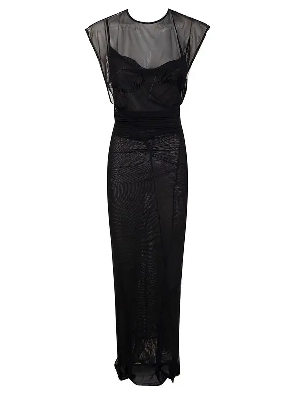 Jean Paul Gaultier Mesh Sleeveless Dress - Black