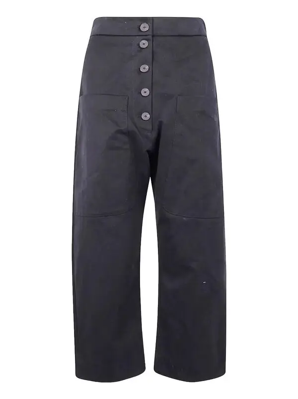 Studio Nicholson Rounded Drop Crotch Trousers - Black