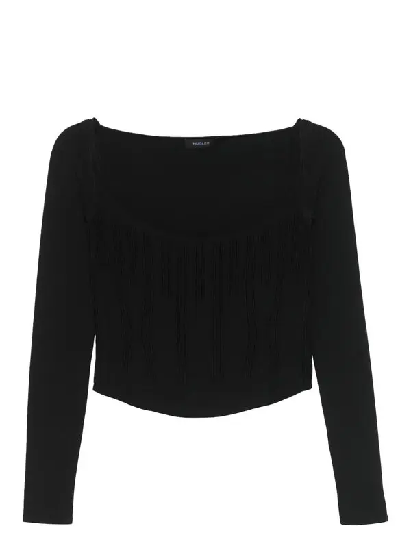 MUGLER Madonna Neck Top - Black