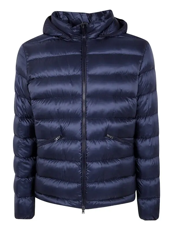 Herno Light Sport Jacket With Removable Hoodie - Blue