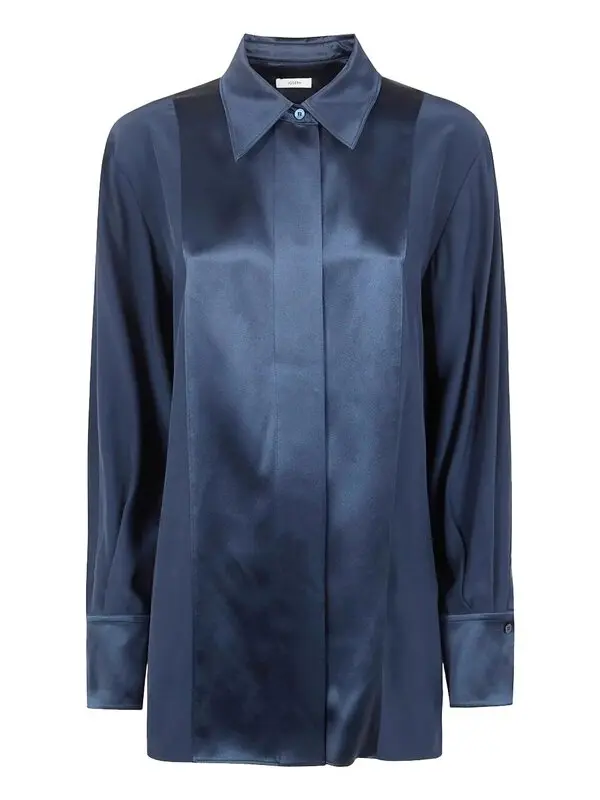 JOSEPH Silk Satin Blouse - Blue