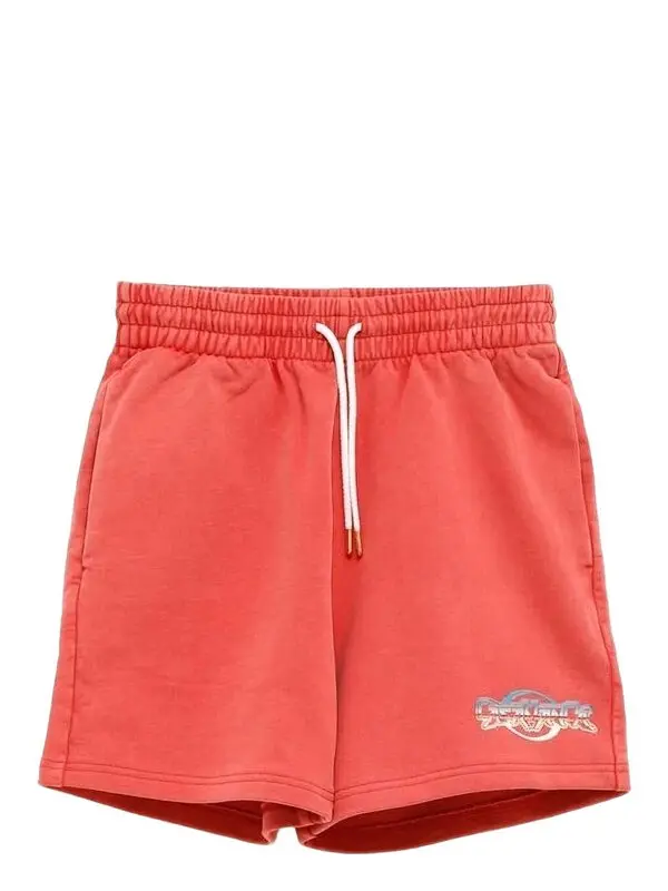 Casablanca Chrome Text Printed Sweatshorts - Red