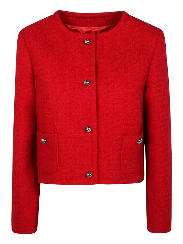 PATOU No Collar Box Jacket - Red