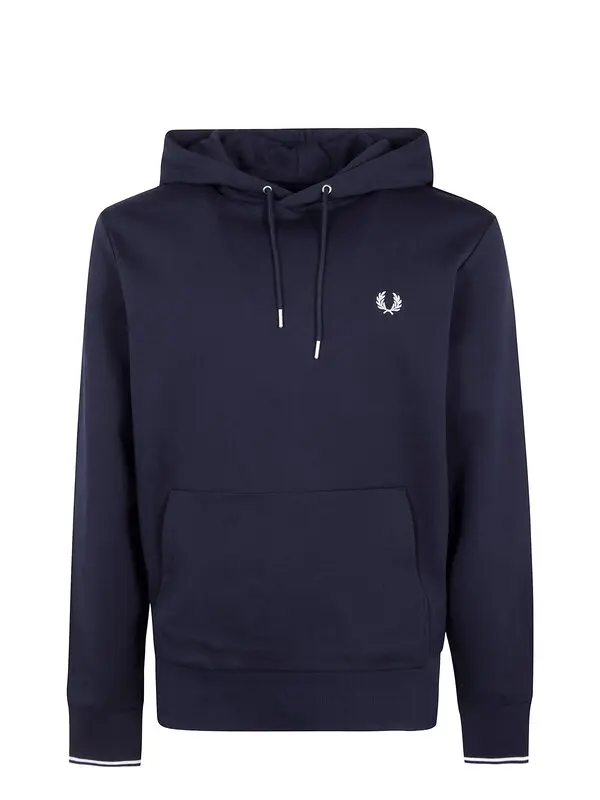 Fred Perry Tipped Hooded Sweatshirt - Blue
