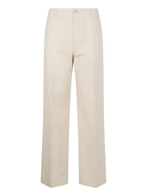 Filippa K Relaxed Straight Cotton Linen Trousers - Beige