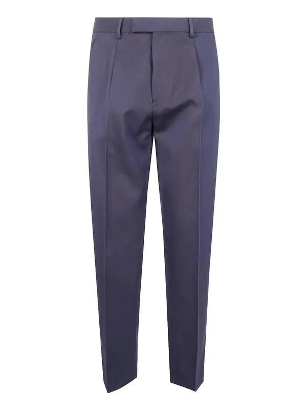 Zegna Cotton And Wool Trousers - Black