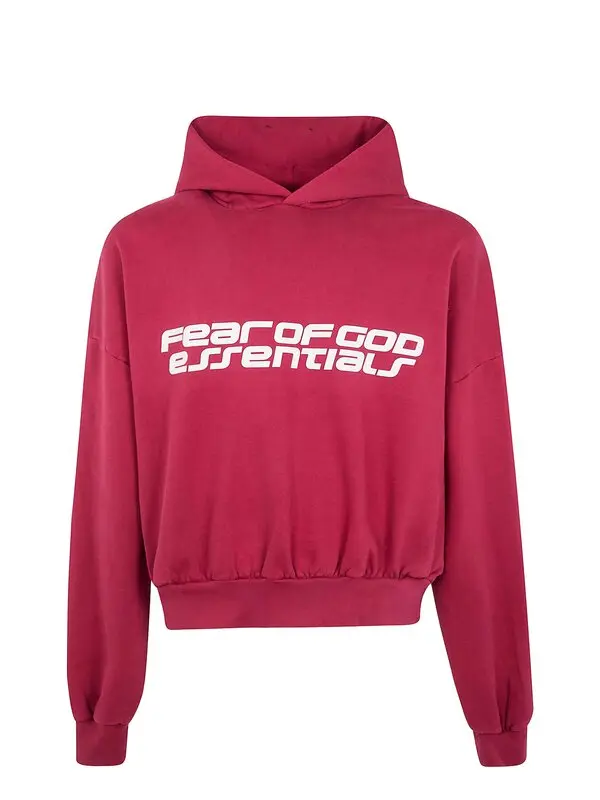 Fear Of God Cropped Hoodie - Red