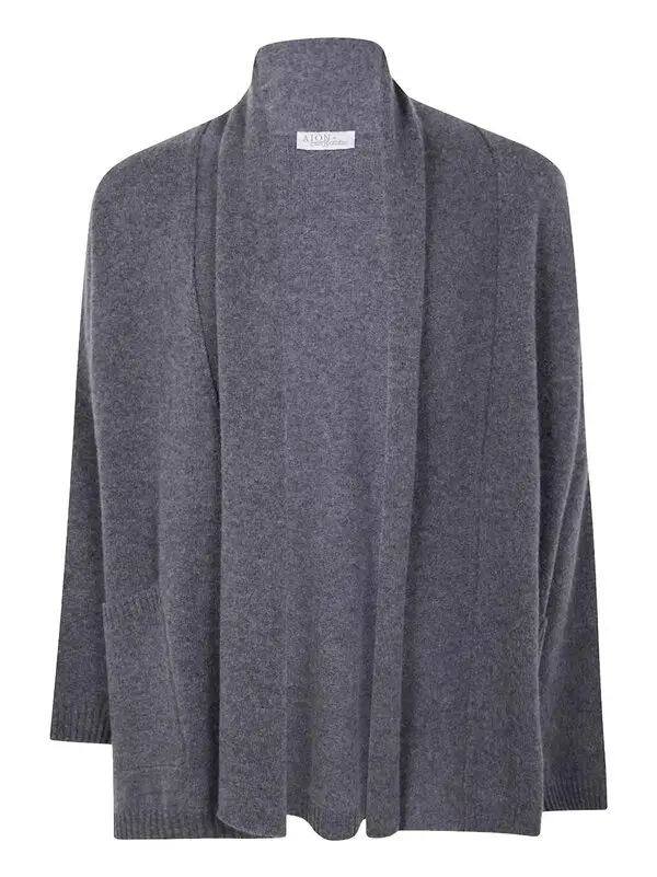AION X GENTRYPORTOFINO Knitted Cashmere Cardigan - Gray