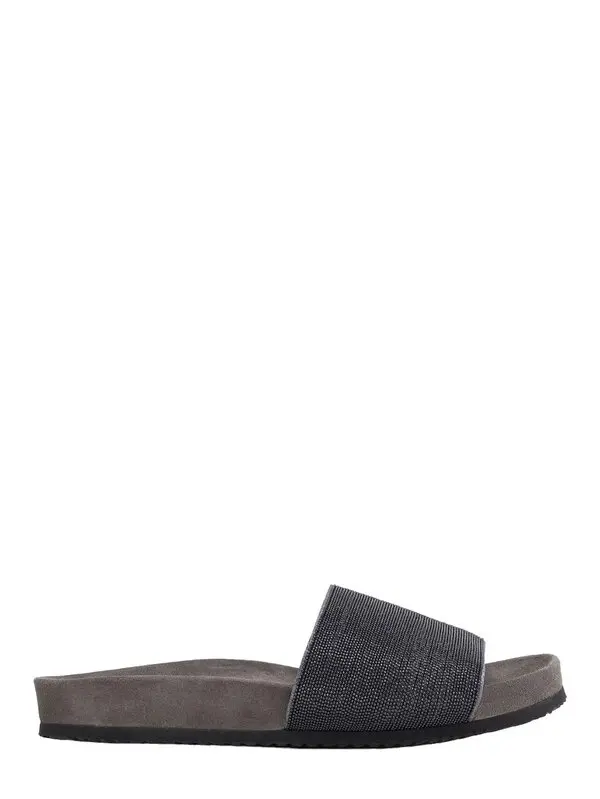 Brunello Cucinelli Classic One Belt Slippers - Gray