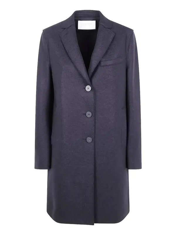 Harris Wharf London Topcoat Pressed Wool - Black