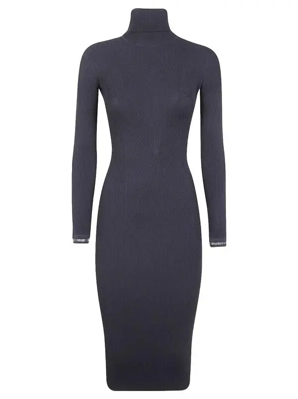 Elisabetta Franchi Long Sleeve Belted Dress - Black