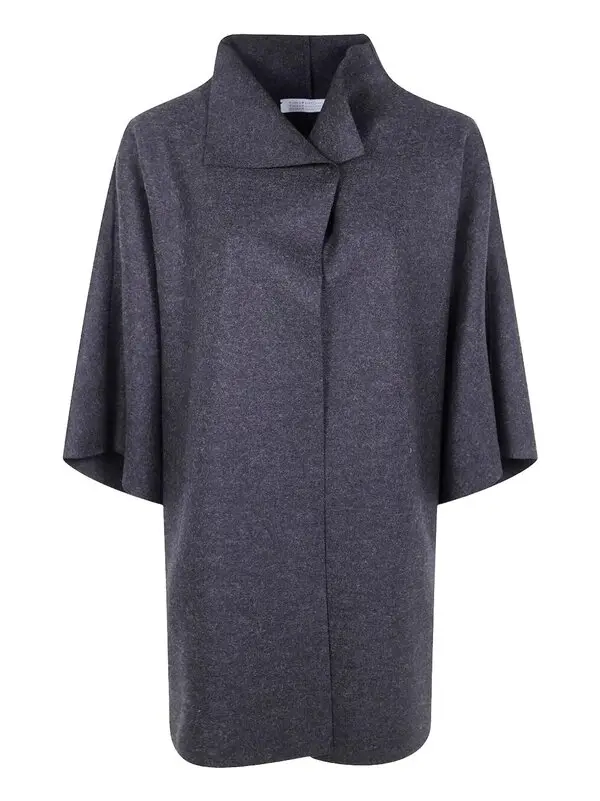 Harris Wharf London Kimono Mantle Pressed Wool - Gray