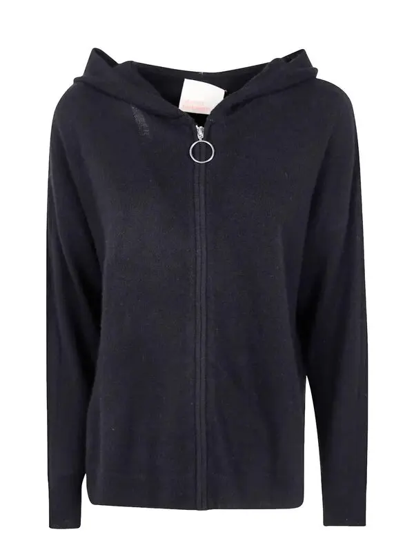 ABSOLUT CASHMERE Laurentina Full Zip Hooded Sweatshirt - Black