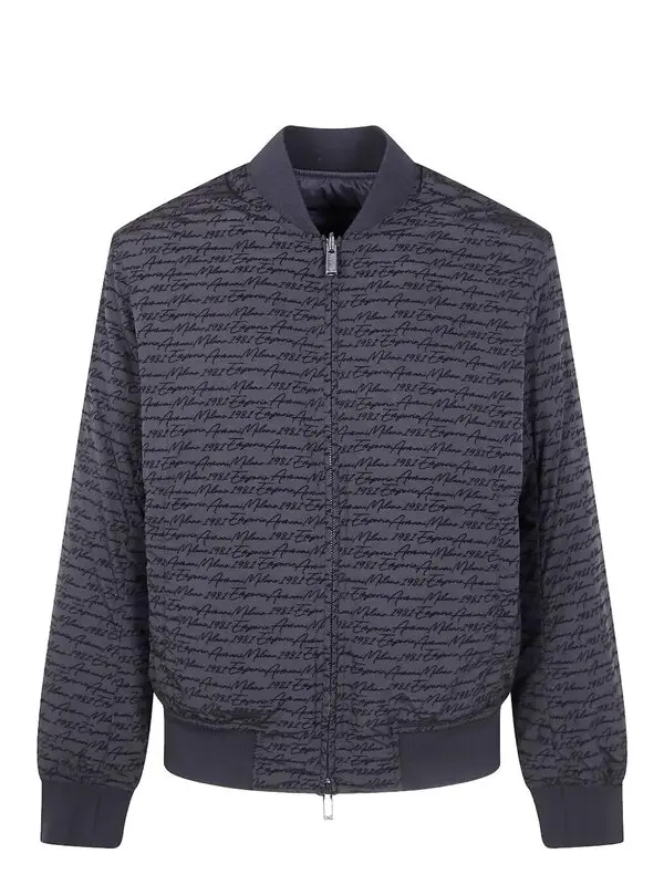 Emporio Armani Printed Bomber Jacket - Black