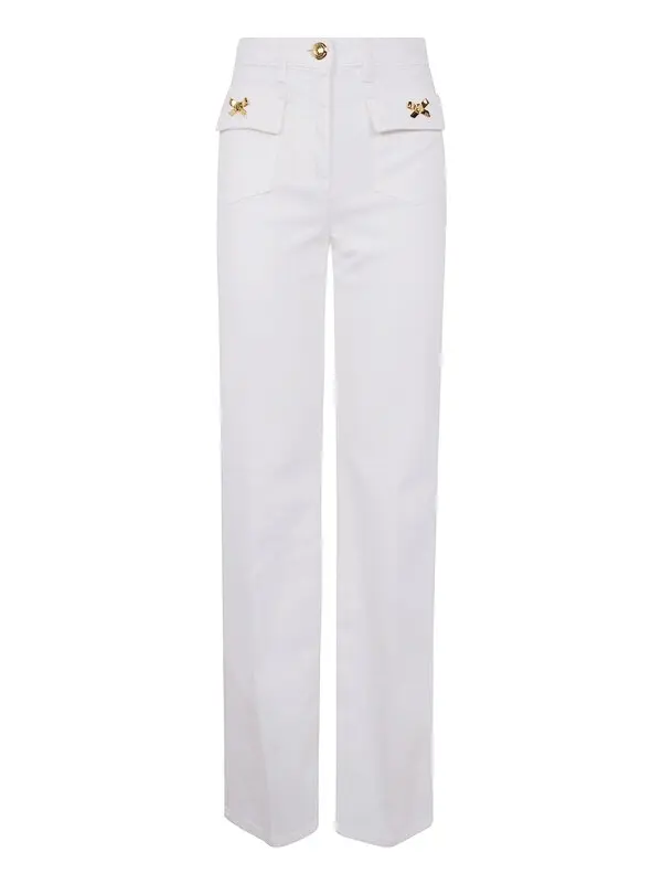 Elisabetta Franchi Wide Leg Denim - White