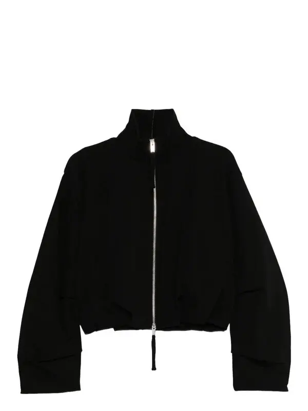 THOM KROM High Neck Cropped Jacket - Black