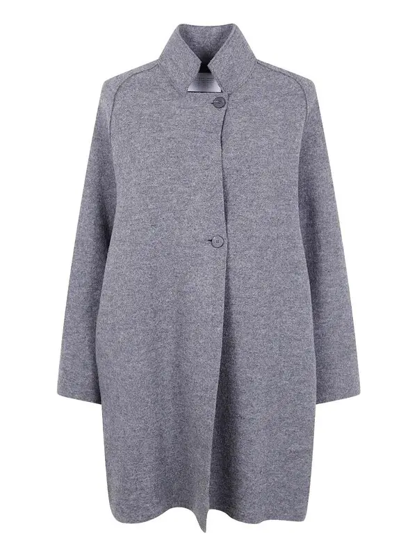 Harris Wharf London Raglan Boiled Wool Cape - Gray