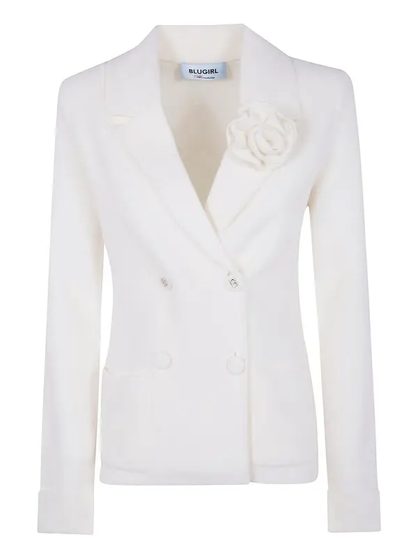 BLUGIRL Knit Slim Fit Jacket - White