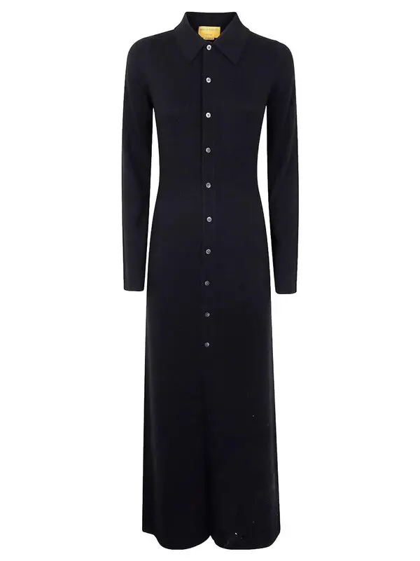 Guest In Residence Showtime Cashmere Shirt Dress - Black