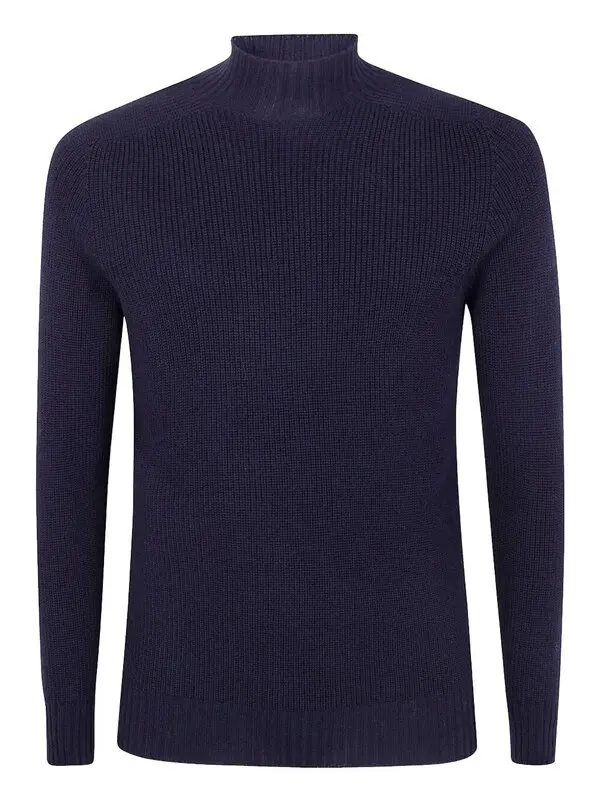 GRAN SASSO Turtleneck Knit Sweater - Blue