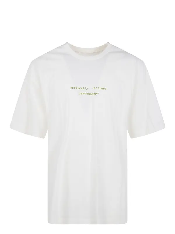 OAMC PEACEMAKER Loose Fit T-shirt "landart 02 Print - White