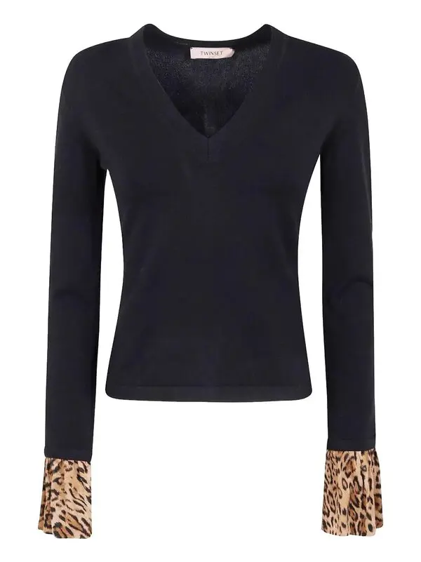 TWINSET V-neck Long-sleeve Top - Black