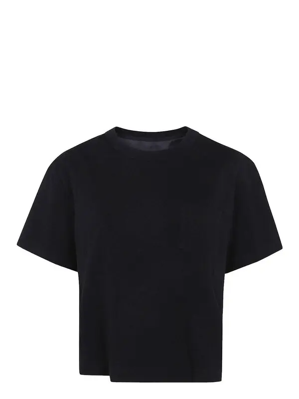 Sacai Nylon Twill Mix Cotton Jersey T-shirt - Black
