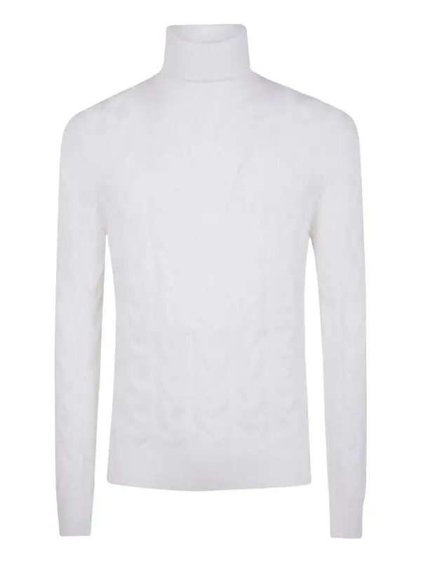 GRAN SASSO Turtle Neck Sweater - White