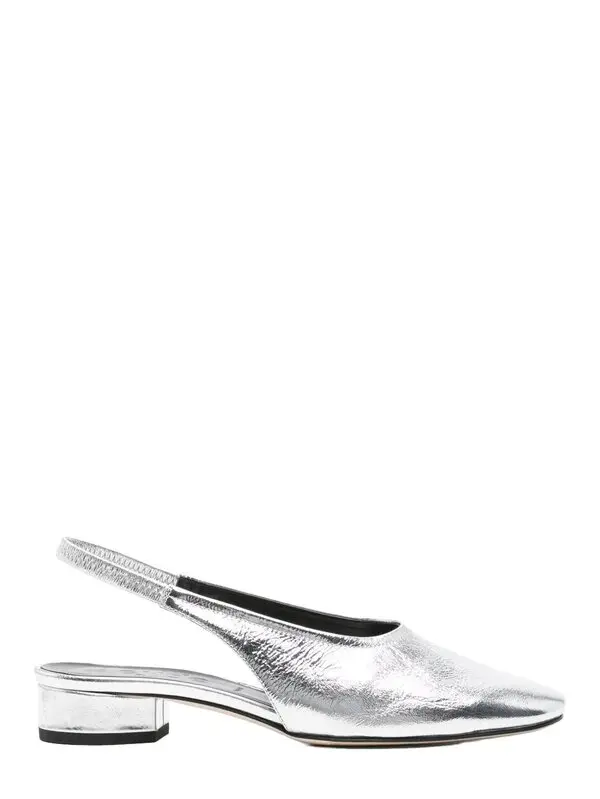 AeydĒ Dua Crackle Laminated Slingbacks - Metallic
