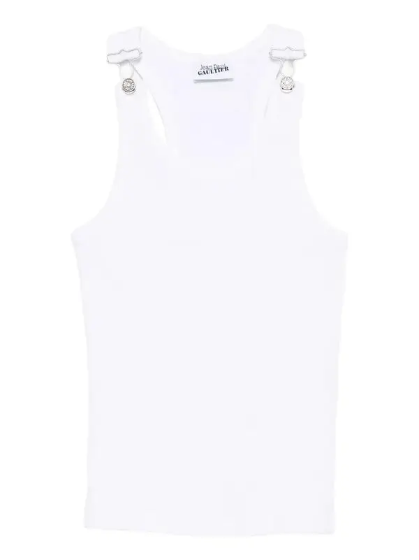Jean Paul Gaultier Engraved Overall Tank Top - White