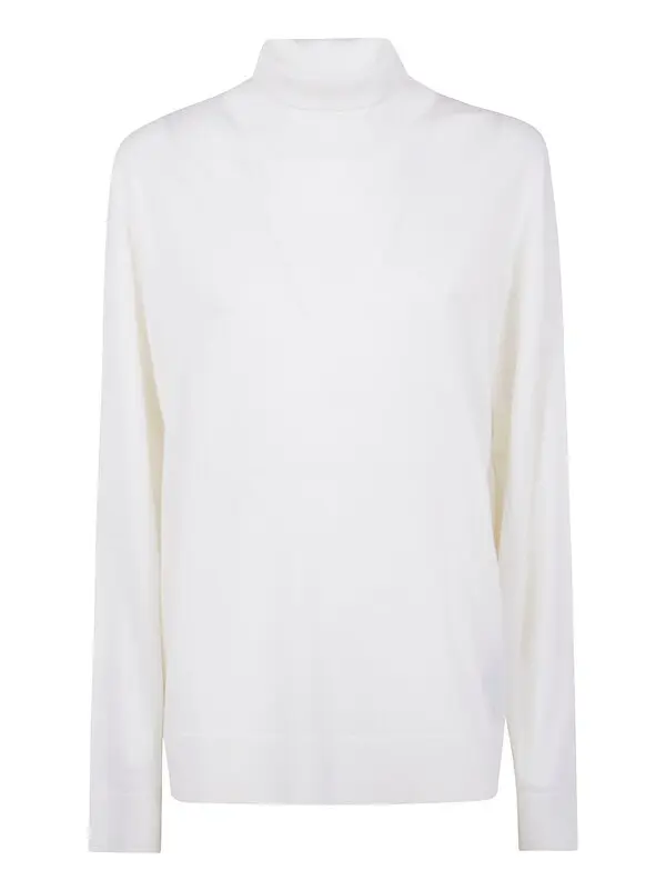 LANEUS Knitted Turtleneck - White