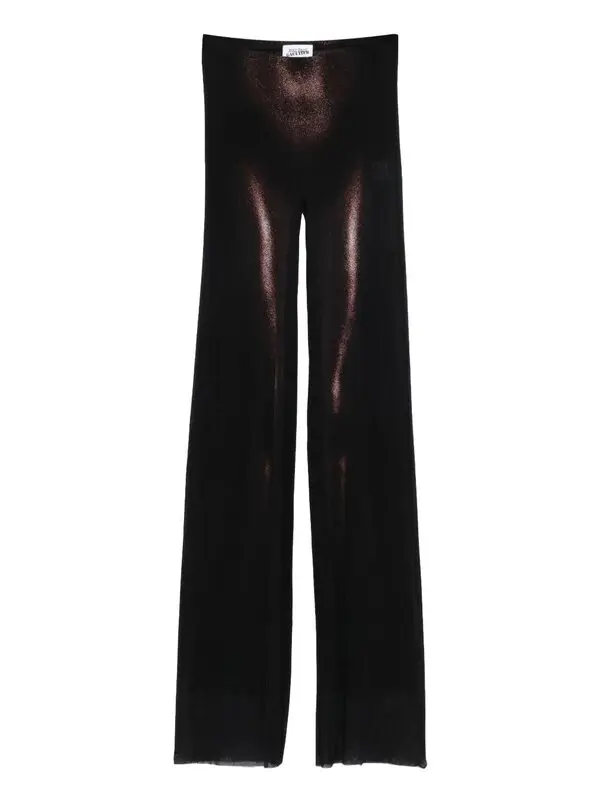 Jean Paul Gaultier Mesh Straight Printed Trousers - Black