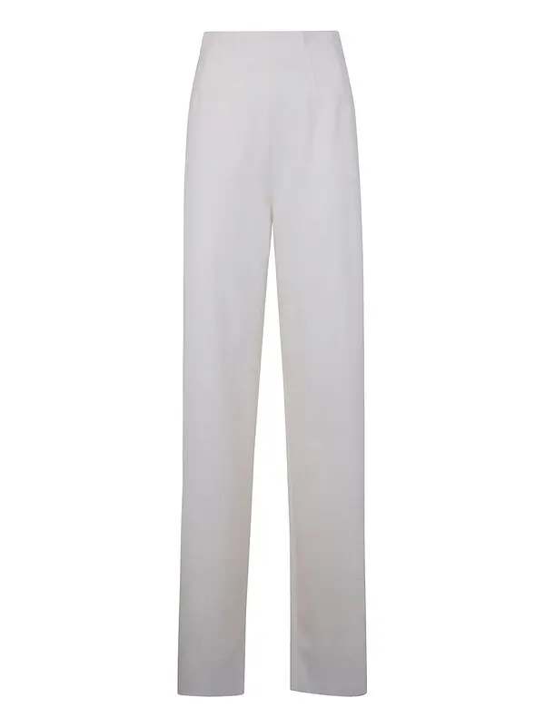 Max Mara Wide-leg Trousers With Belt - White