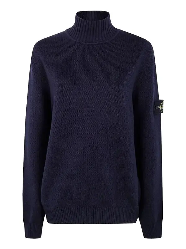 Stone Island Winter Cotton T-neck - Blue
