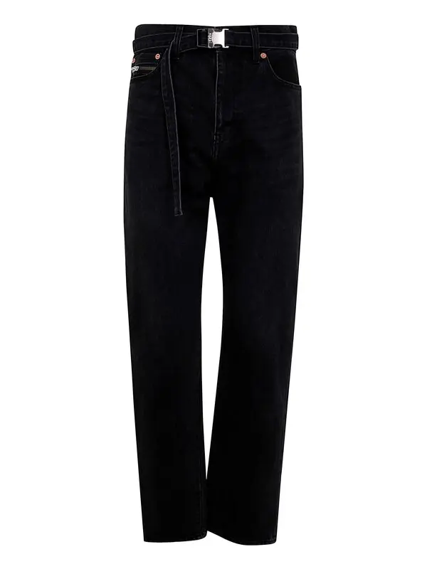 Sacai Straight Denim Pants - Black