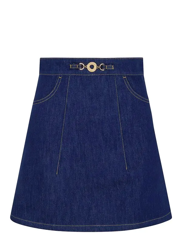 Patou A-line Mini Skirt - Blue