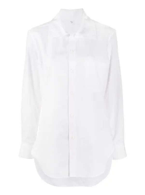 Y`S Layered Collar Shirt With Pocket - White