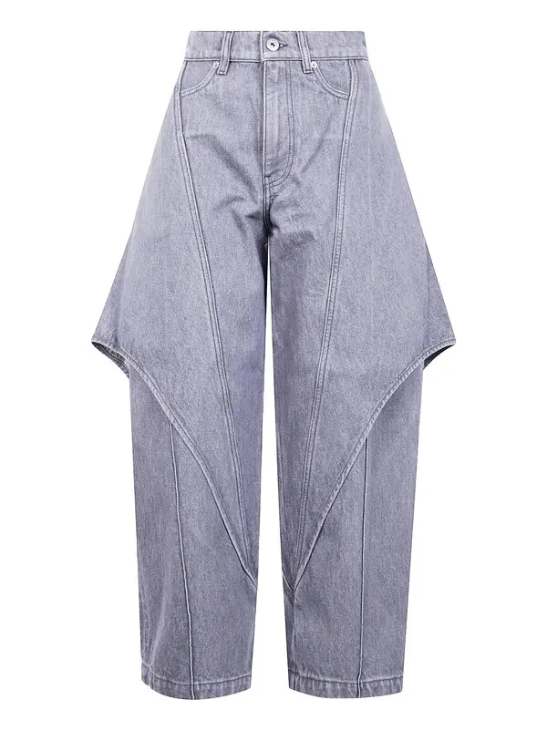 J.W.ANDERSON Cropped Sculptural Jeans - Gray