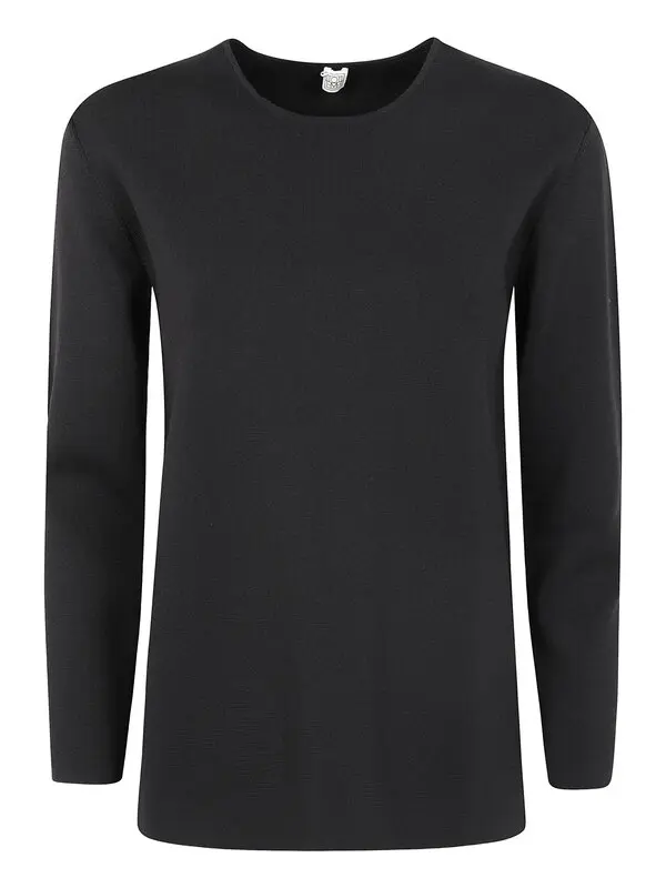 TOTEME Compact Round Neck Knit - Black