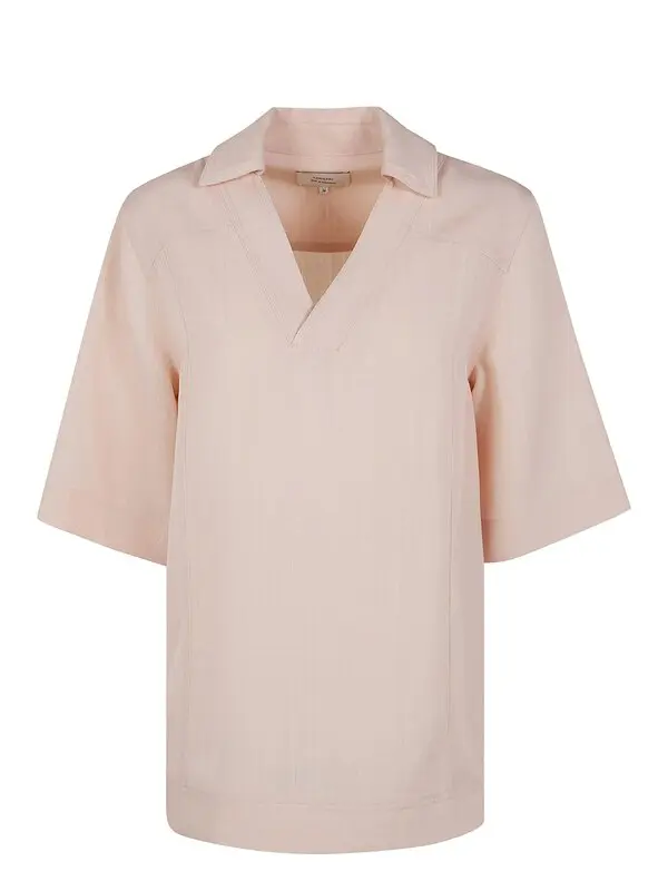 Loulou De Saison Ermo Oversized Polo Shirt - Pink