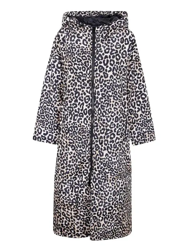 SITTINGSUITS Snow Leopard Print Raincoat - White