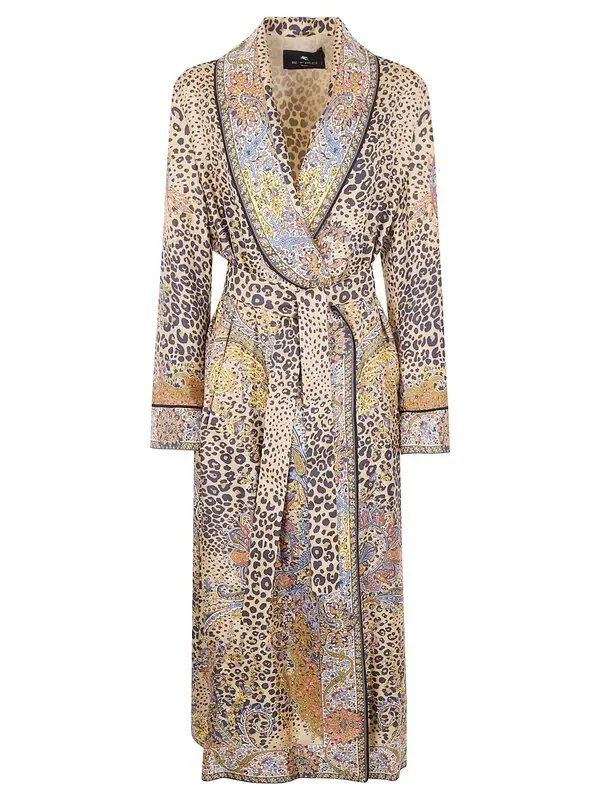 Etro Printed Double-breasted Midi Dress - Brown