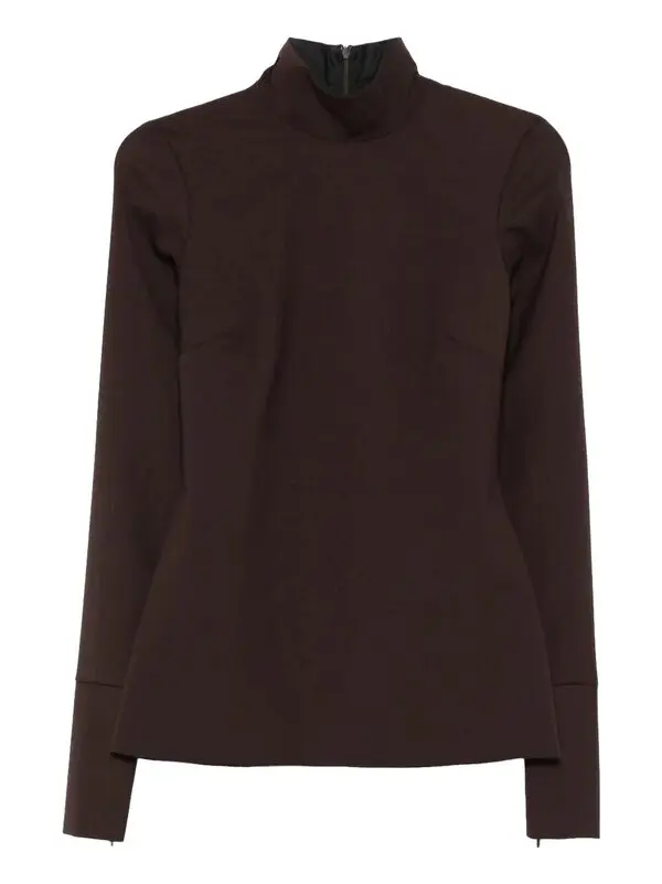 THELATEST Wool Polyester Top - Brown
