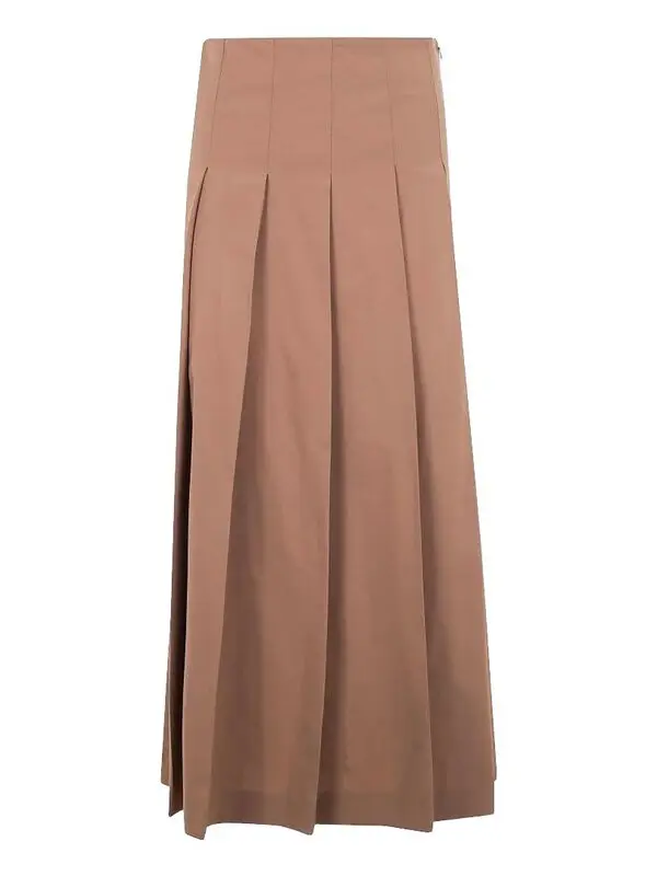 RÓHE Pleated Wool Skirt - Brown