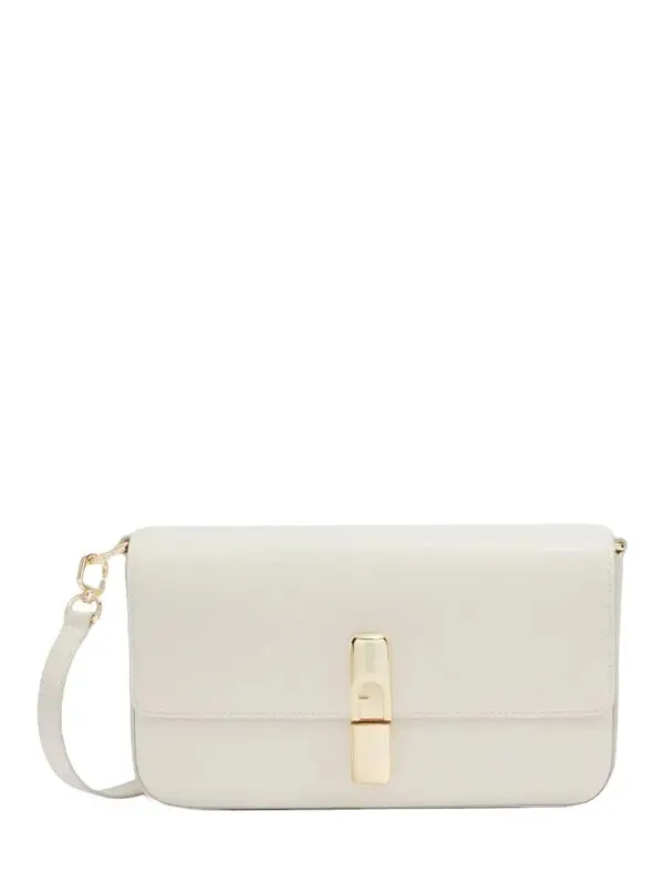 Furla Iride Ares Leather Small Crossbody Bag - White