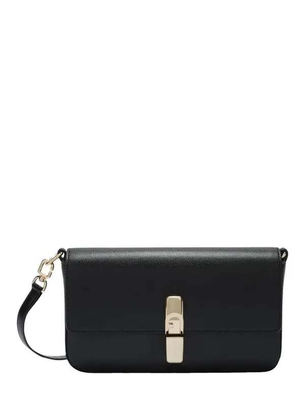 Furla Iride Ares Leather Small Crossbody Bag - Black