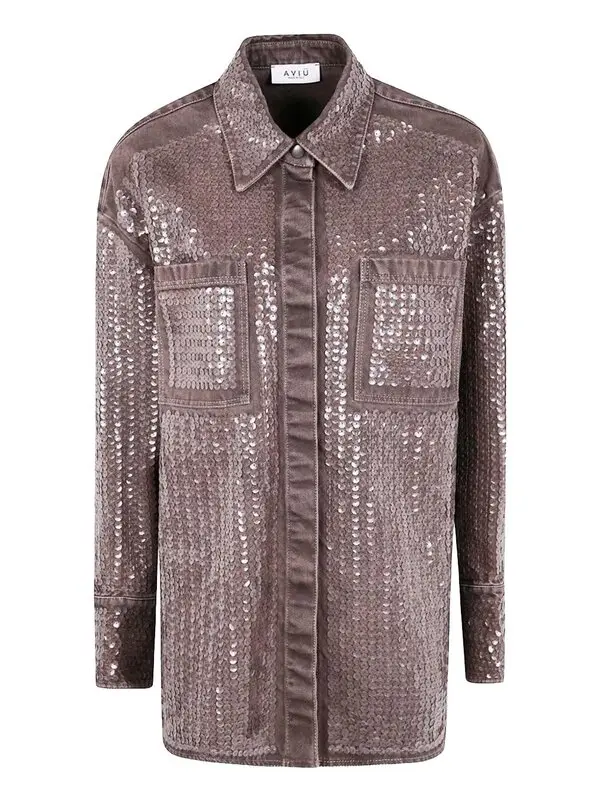 AVIU` Sequined Jacket - Brown