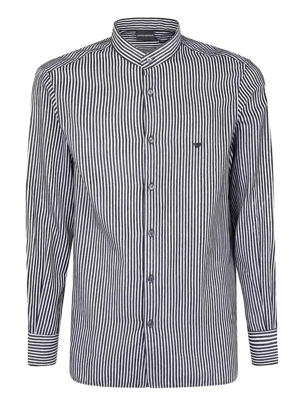 Emporio Armani Korean Neck Shirt - Blue
