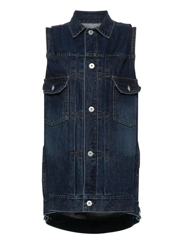Sacai Sleeveless Denim Vest - Blue