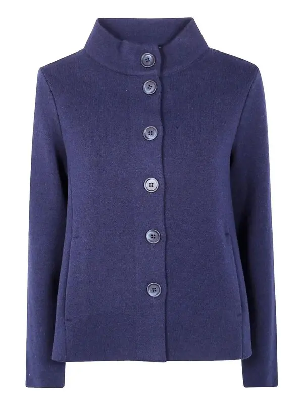ANNECLAIRE Wool & Cashmere Knit Jacket - Blue